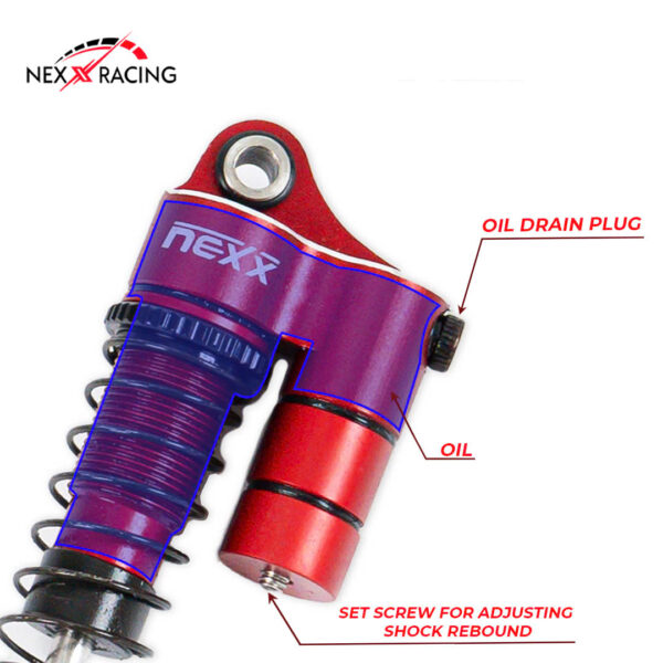 NX-485 Nexx Racing Reservoir Shocks (4pcs) for Losi 1/24 Micro-B ...